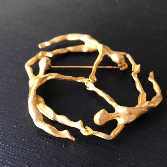 Jewelry | Vintage Gold Color Pin Three Hand Pinwheel | Poshmark